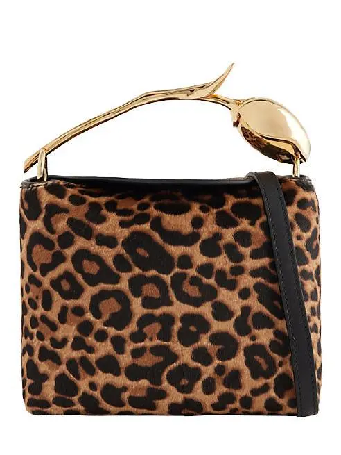 Erdem Mini Bloom Print Pony Hair-leather Top-handle Bag - Leopard