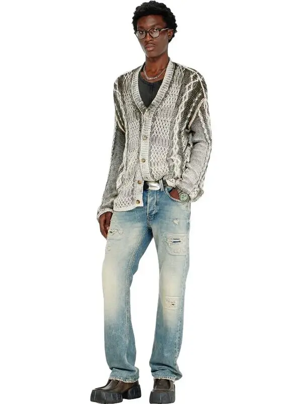 DIESEL® Treated Cable-knit Cardigan - Multicolor