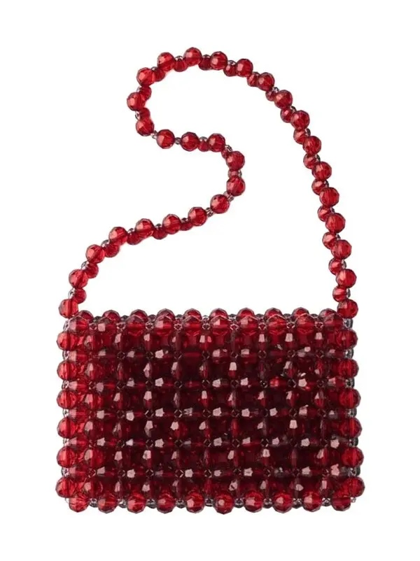 BEAD CULT LONDON Bold Beaded Bag - Red