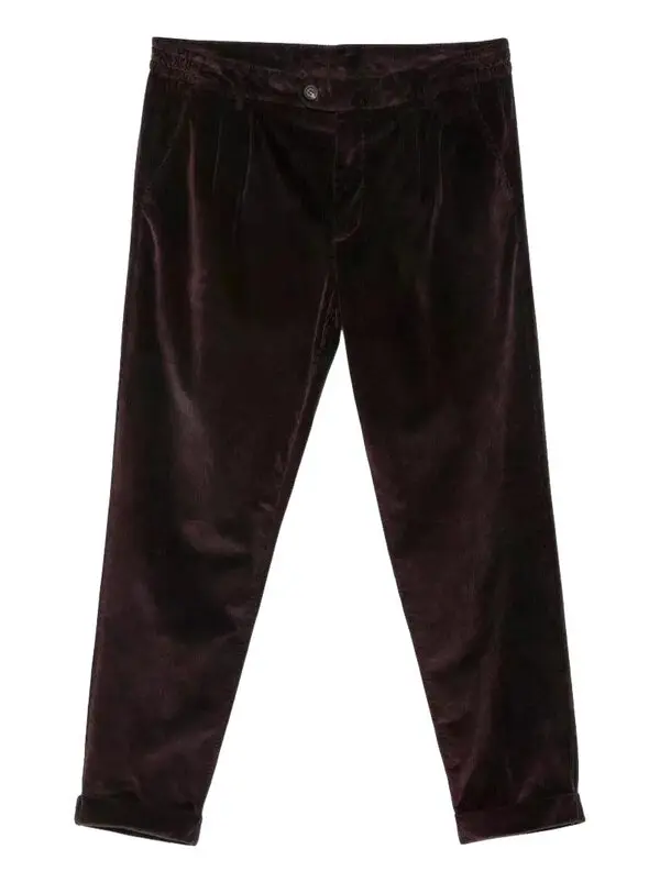 Eleventy Pleated Corduroy Trousers - Red