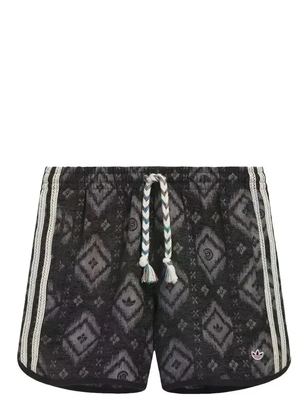 Adidas Heritage Print Drawstring Shorts - Black
