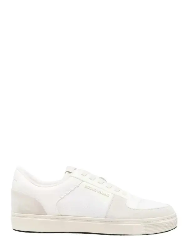 Emporio Armani Round Toe Panelled Sneakers - Neutrals