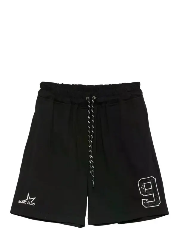 MARC ELLIS Logo Patch Drawstring Shorts - Black