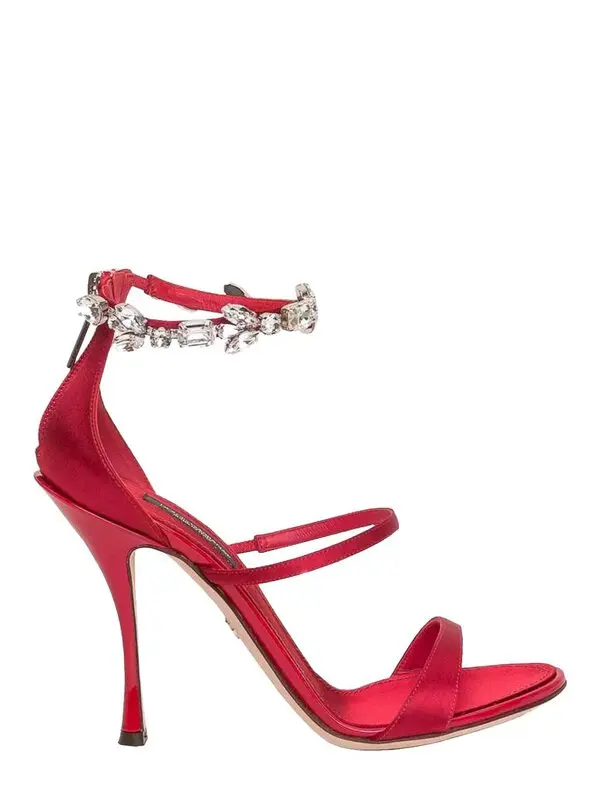 Dolce & Gabbana Embellished Stiletto Sandals - Red