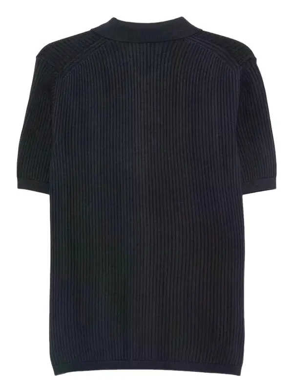 Marc O'polo Ribbed-knit Polo Shirt - Blue