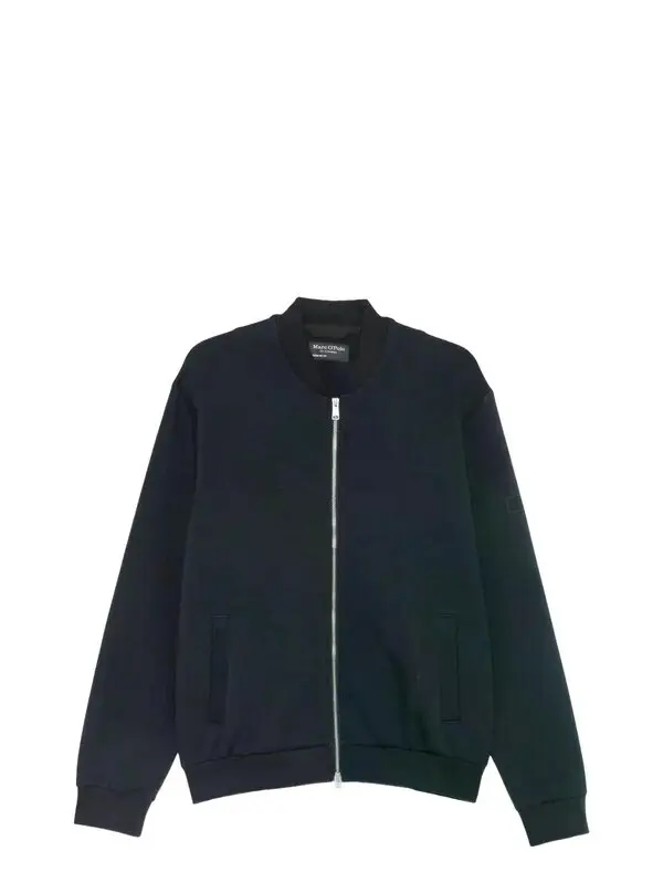 Marc O'polo Ribbed-trim Zip-up Sweatshirt - Blue