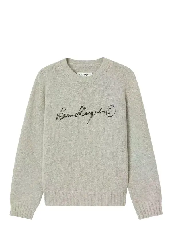 MAISON MARGIELA Logo Print Cut-out Sweater - Grey
