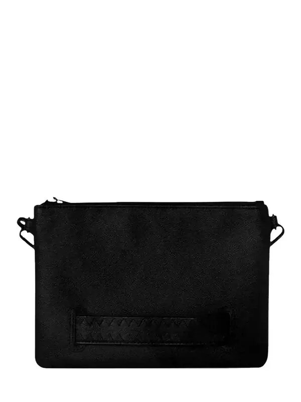 SPRAYGROUND Gold Brick Lux Logo-plaque Clutch Bag - Black