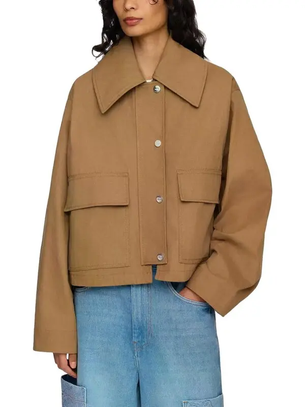 GANNI Flap-pocket Jacket - Neutrals