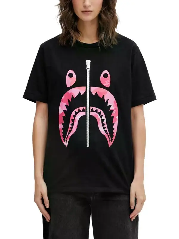 A BATHING APE Shark" Graphic T-shirt - Black