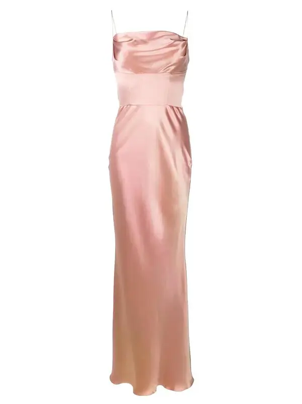 Dolce & Gabbana Draped Detail Silk Dress - Pink