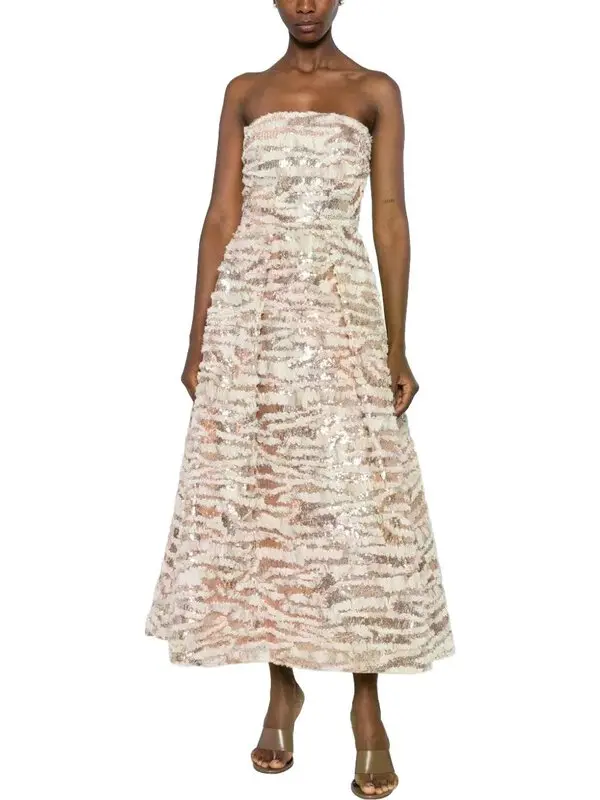 Elie Saab Embellished Maxi Dress - Neutrals