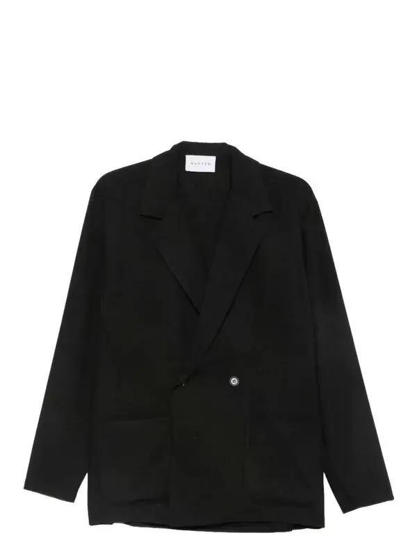 MARSEM Double-breasted Notched-lapel Blazer - Black