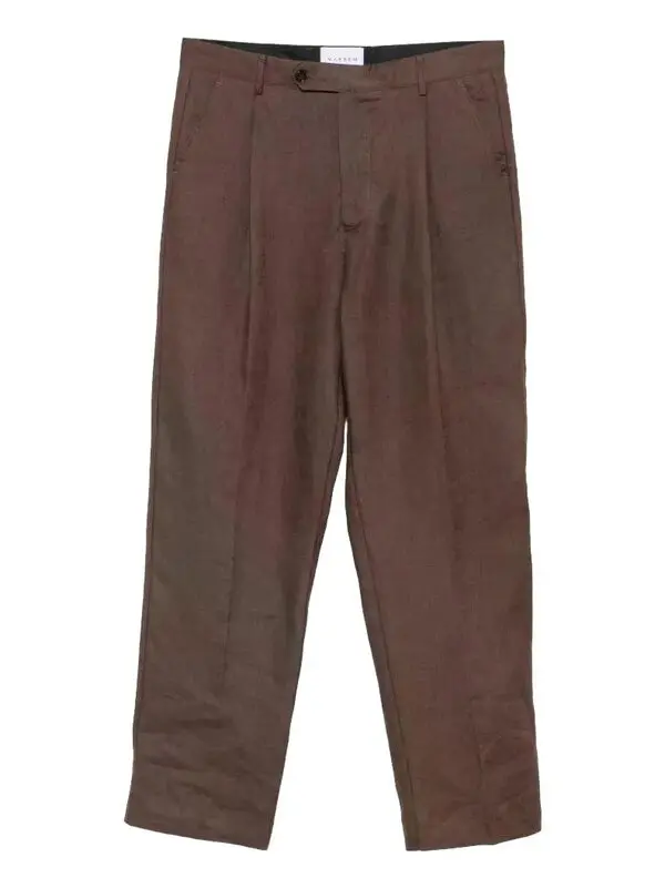 MARSEM Pleated-front Tailored Trousers - Brown
