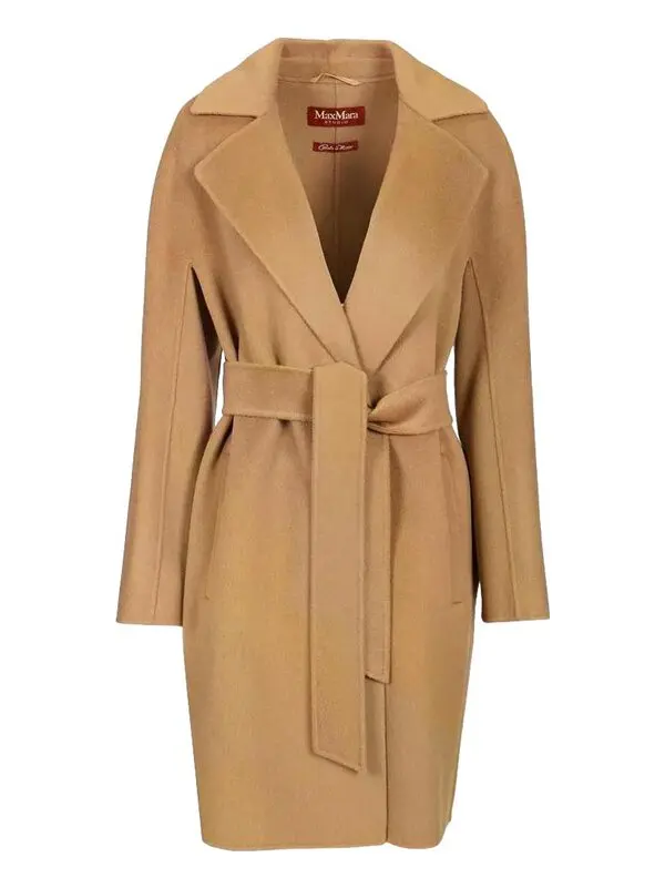 Max Mara Belted Single-breasted Coat - Neutrals