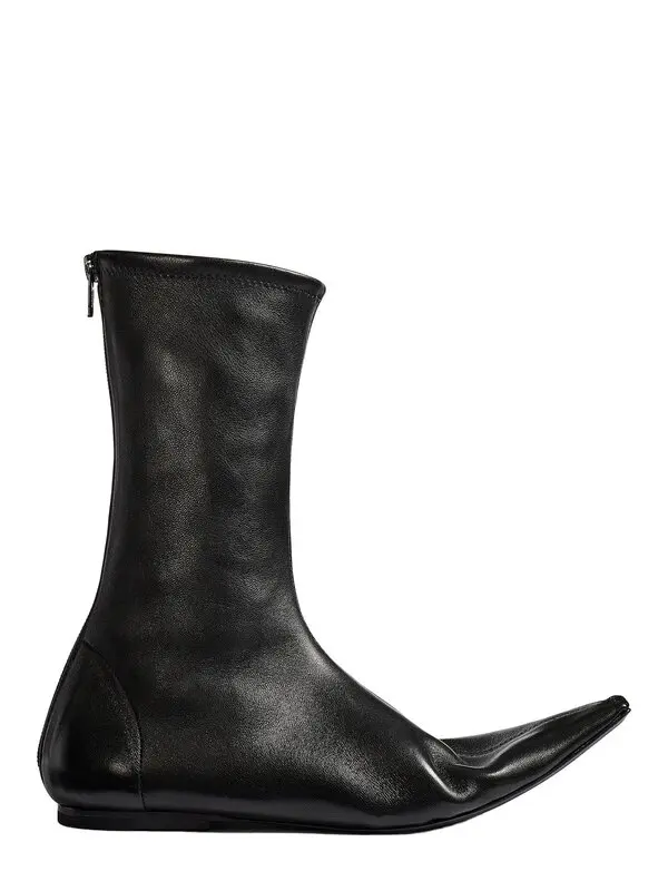Khaite Marlene Stretch Nappa Leather Mid-calf Boot - Black