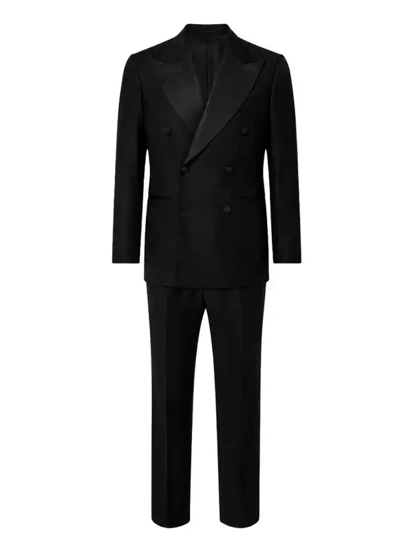 FRANZESE COLLECTION Beckham Satin-lapel Tuxedo Suit - Black