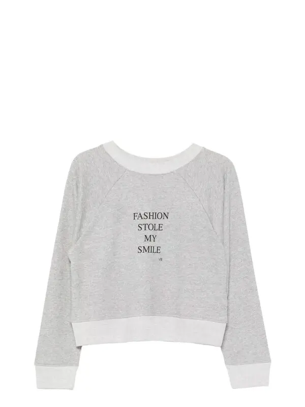 Victoria Beckham Slogan Print Raglan Sleeve Sweatshirt - Black