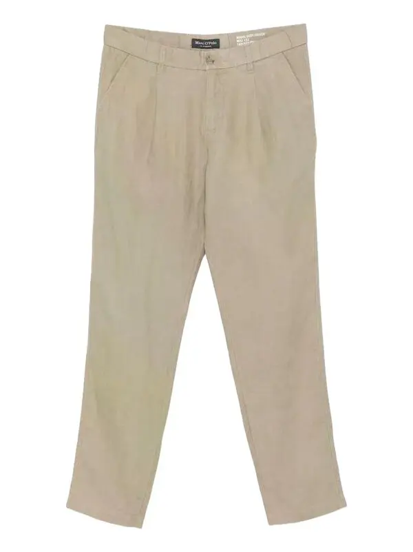 Marc O'polo Osby Pleated Tapered-fit Trousers - Neutrals