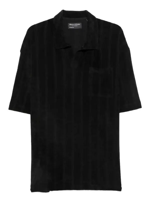 Marc O'polo Striped Terry Polo Shirt - Black
