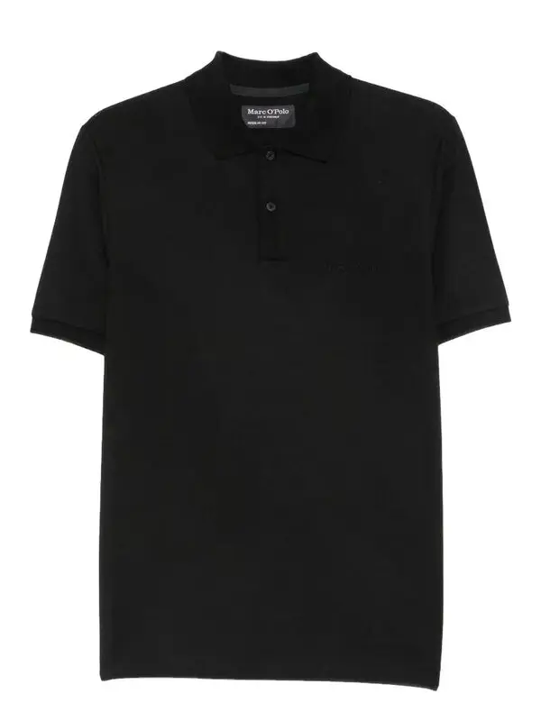 Marc O'polo Logo-embroidered Piqué Polo Shirt - Black