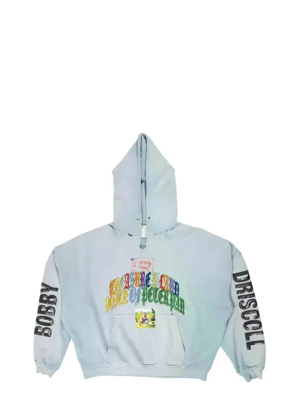 PALY Bobby Driscoll Graphic Print Distressed Hoodie - Blue
