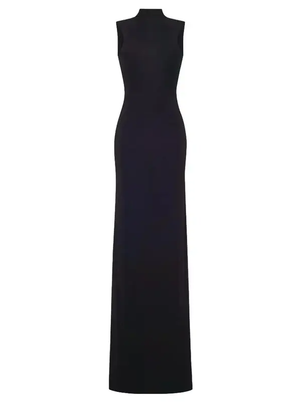 Adam Lippes Sleeveless High Neck Maxi Dress - Black