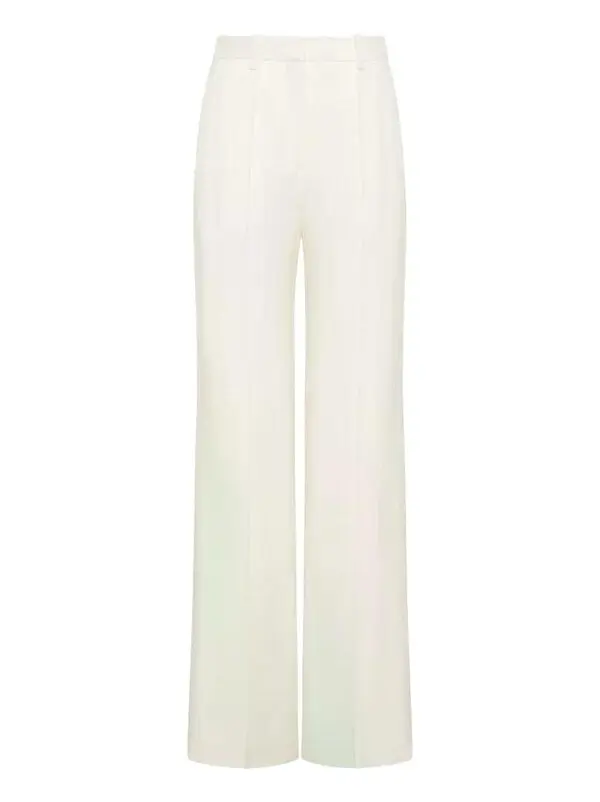 Adam Lippes Ivory Side-slit Trousers - Neutrals