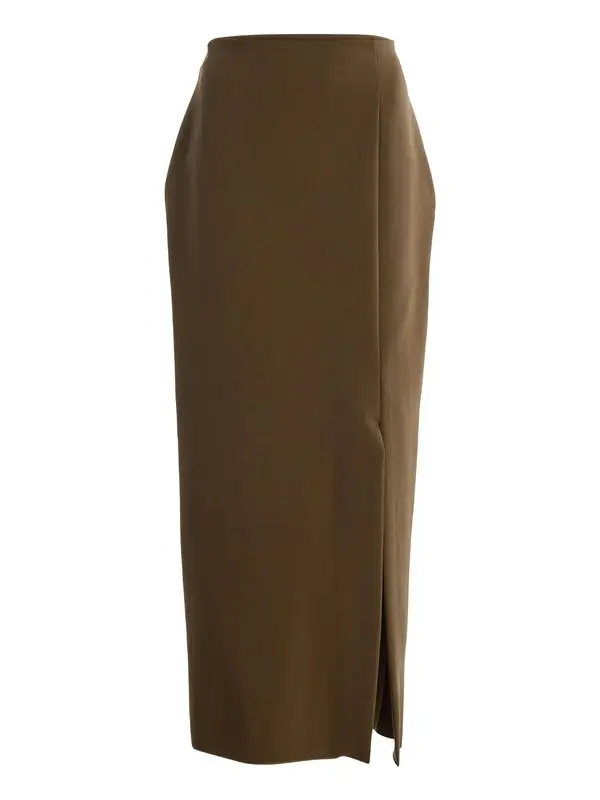 HOUSE OF DAGMAR High-rise Midi Skirt - Olive