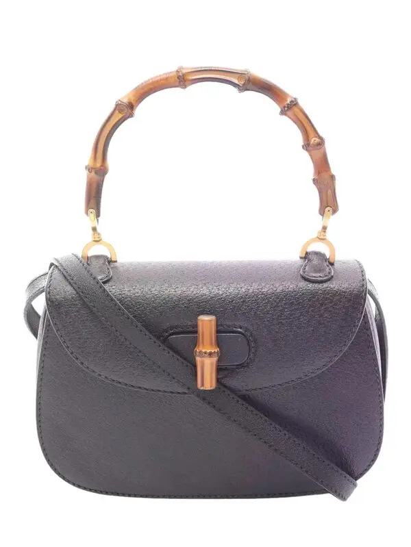 Gucci Bamboo Turn-lock Shoulder Bag - Black