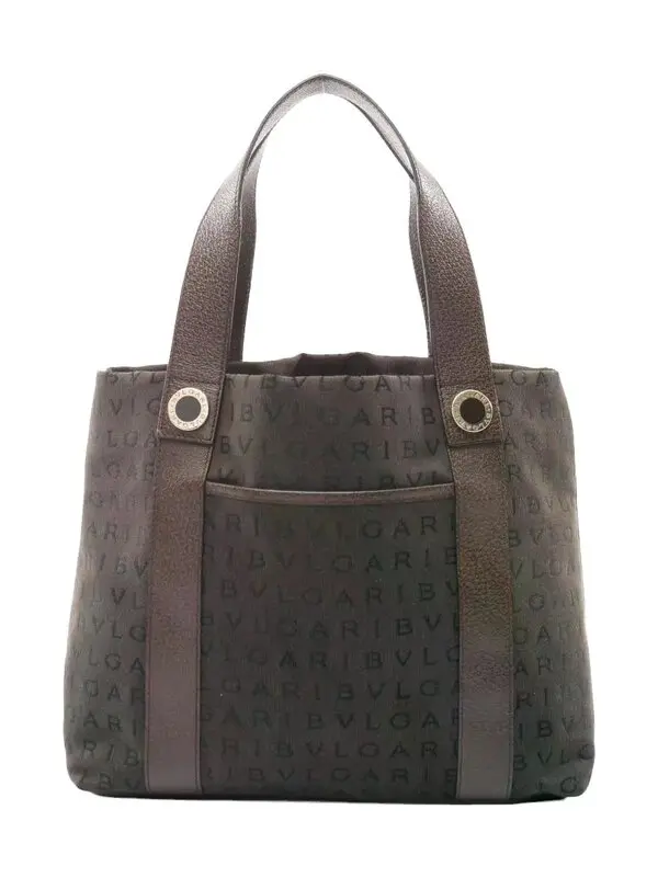 BVLGARI Logomania Canvas Tote Bag - Brown