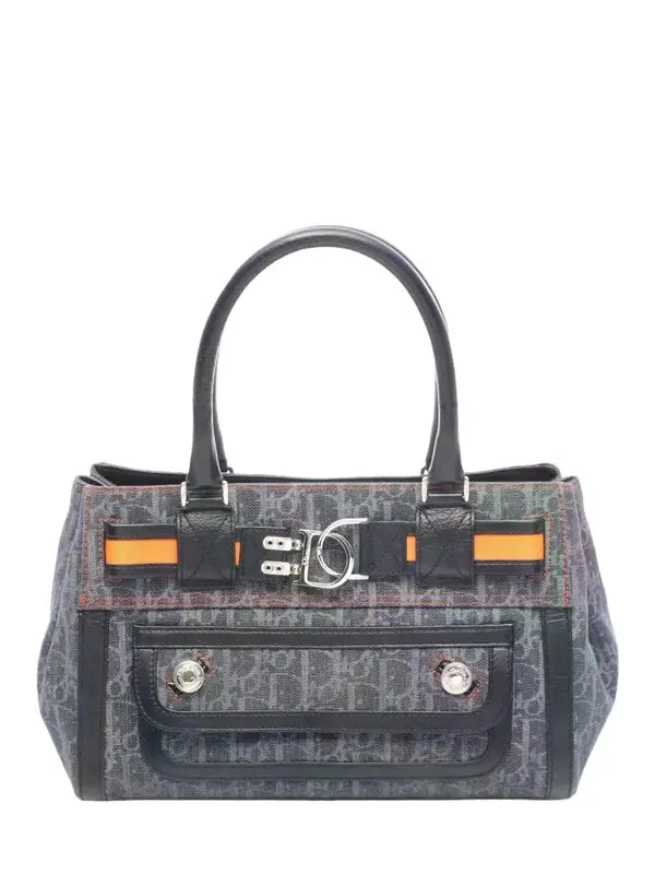 Dior Trotter Flight Line Denim Handbag - Grey