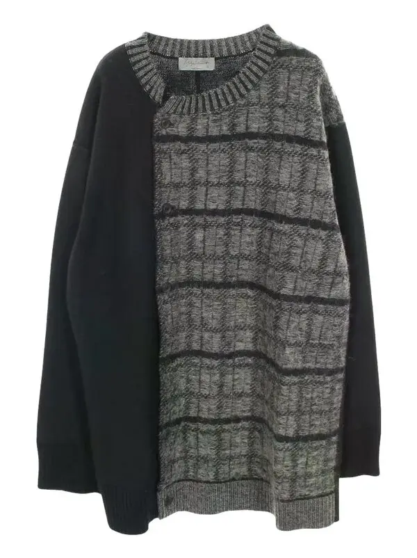 Yohji Yamamoto Check-pattern Cardigan - Grey