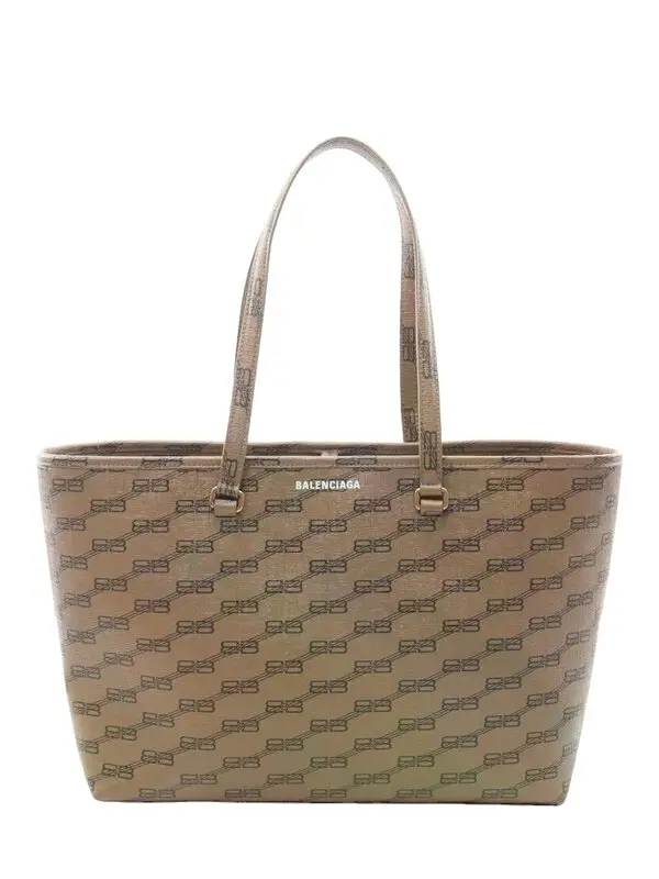 Balenciaga Bb Monogram Signature Tote Bag - Brown