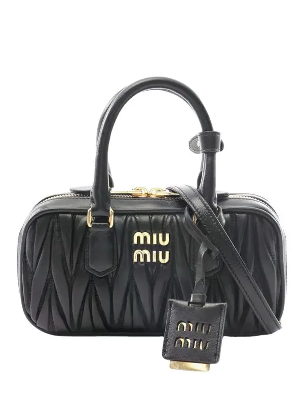 Miu Miu Matelassé Leather Handbag - Black