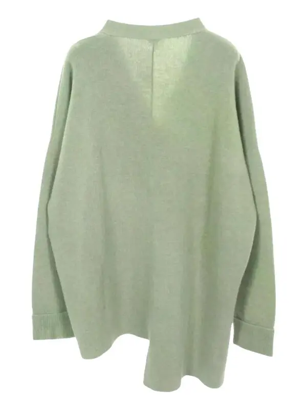 Loewe Asymmetric Bambi Jacquard V-neck Cardigan - Green