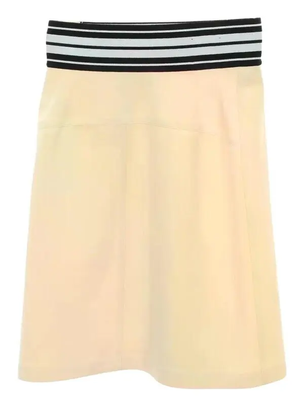 LOUIS VUITTON 2000s Striped Waistband Pencil Skirt - Neutrals