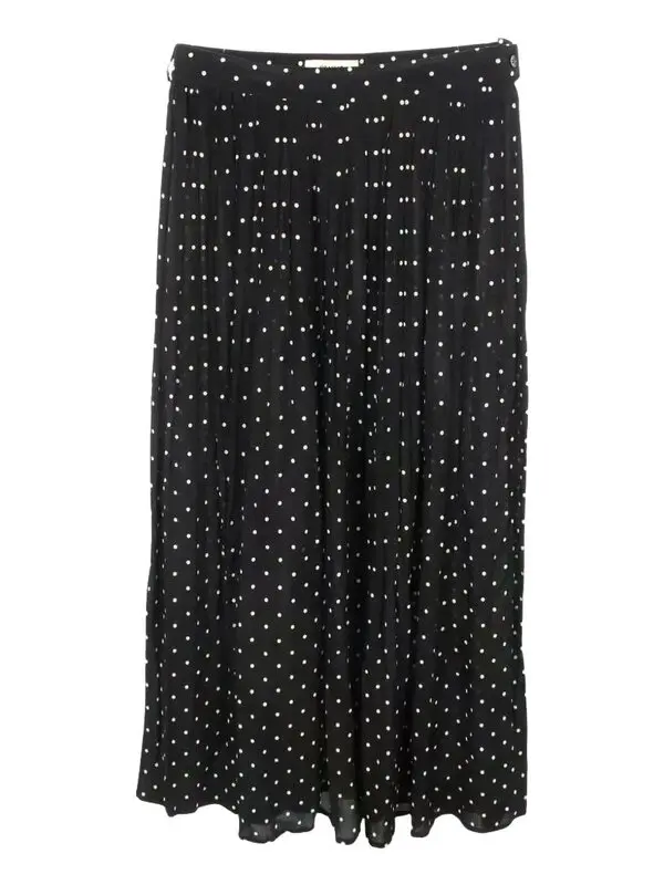 Celine 2000s Polka Dot Flared Skirt - Black