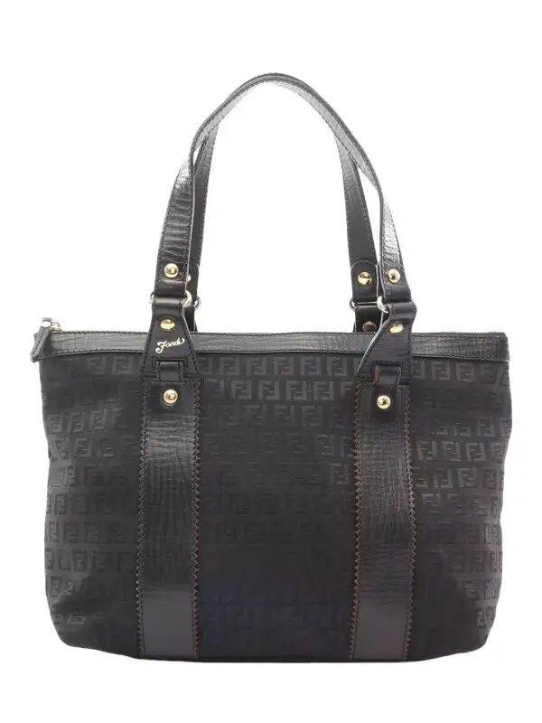 Fendi Zucchino Canvas Tote Bag - Black