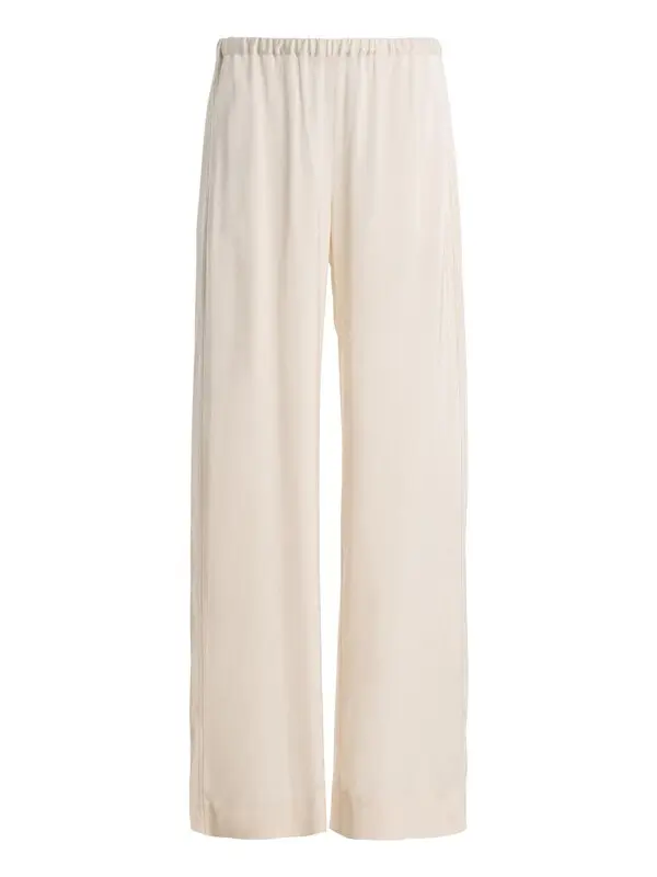 HOUSE OF DAGMAR Silk Wide-leg Pants - Ivory