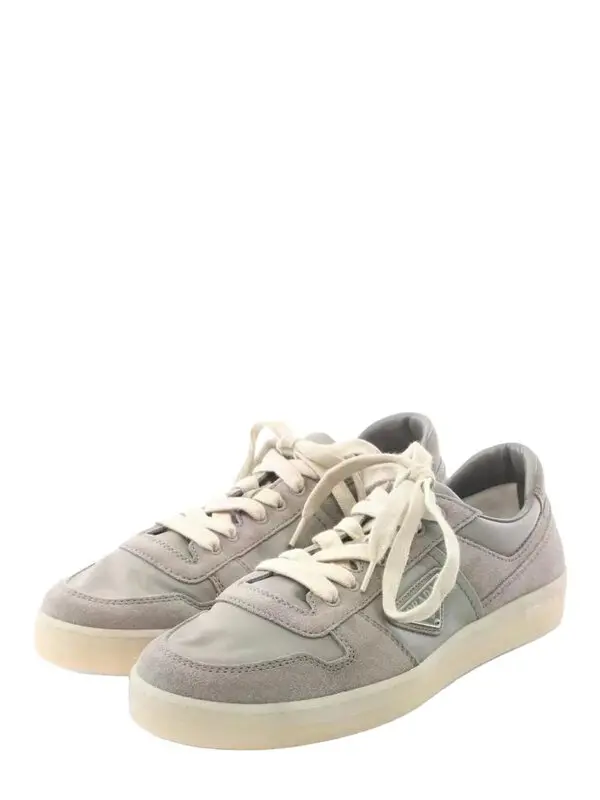 Prada Suede Panelled Lace-up Sneakers - Grey