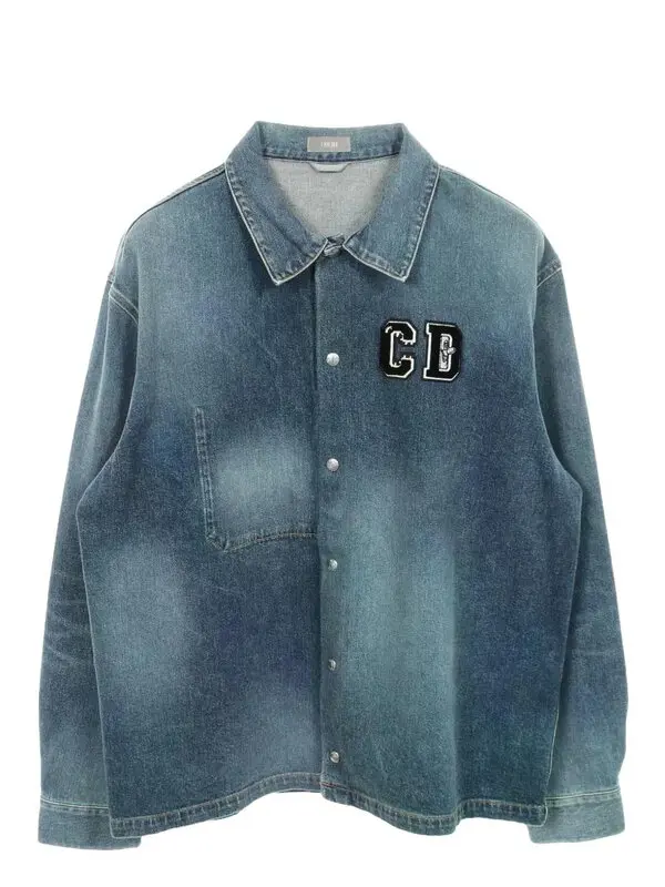 Dior X Kenny Scharf 2010s Logo-patch Denim Jacket - Blue