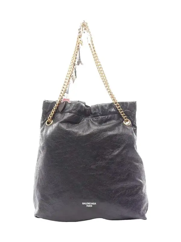 Balenciaga 2000s Crush Charm Chain Shoulder Bag - Black