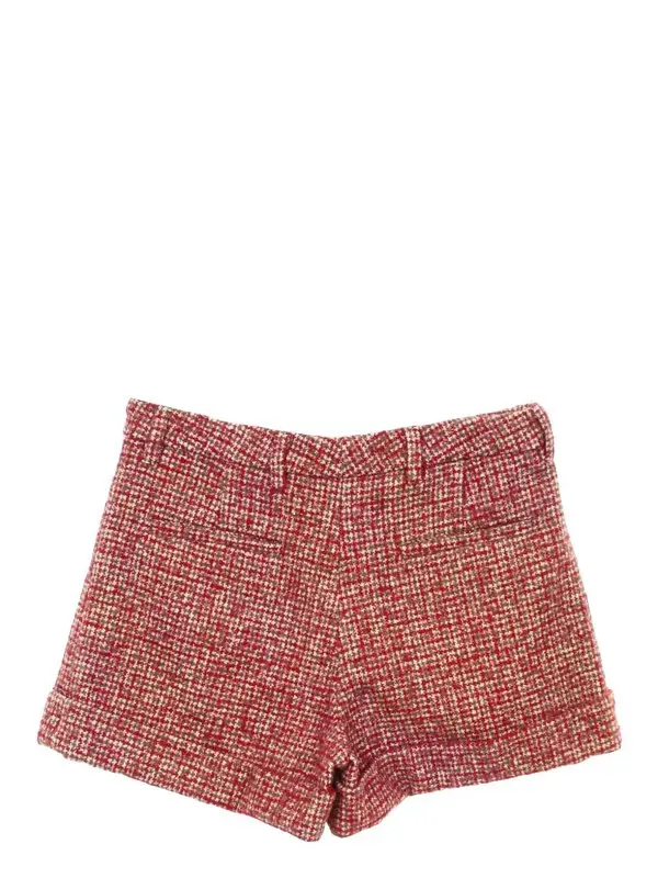 Miu Miu Houndstooth Tweed Shorts - Red