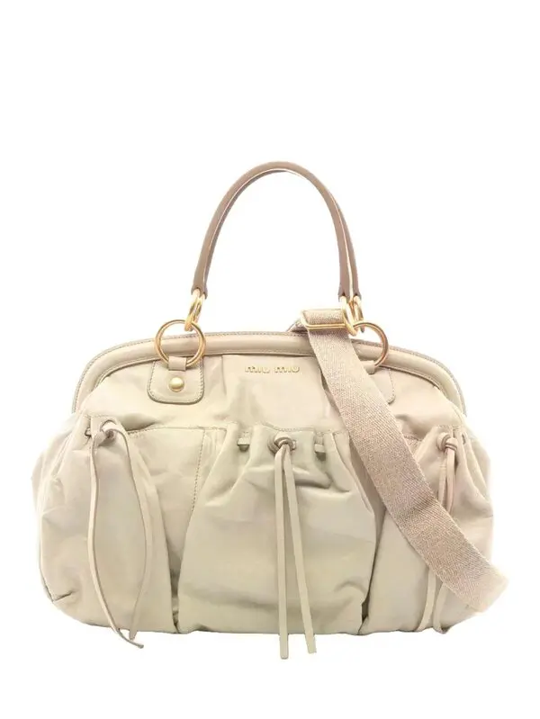 Miu Miu Beige Leather Handbag - Neutrals