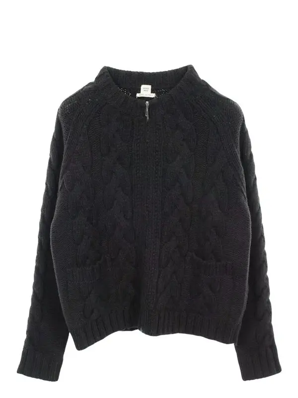Hermès Cable-knit Zip-up Cardigan - Blue