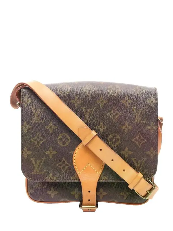 LOUIS VUITTON Monogram Cartouchière Leather Shoulder Bag - Brown