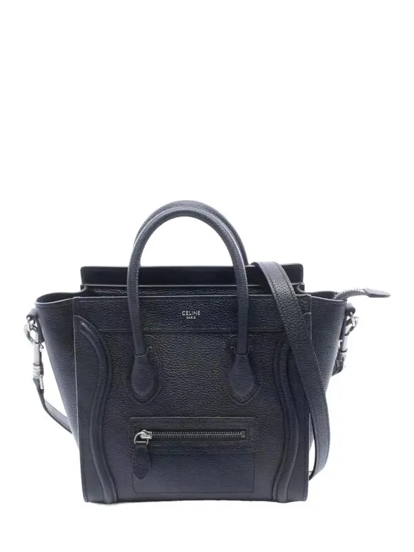 Celine Nano Luggage Two-way Leather Tote Bag - Black