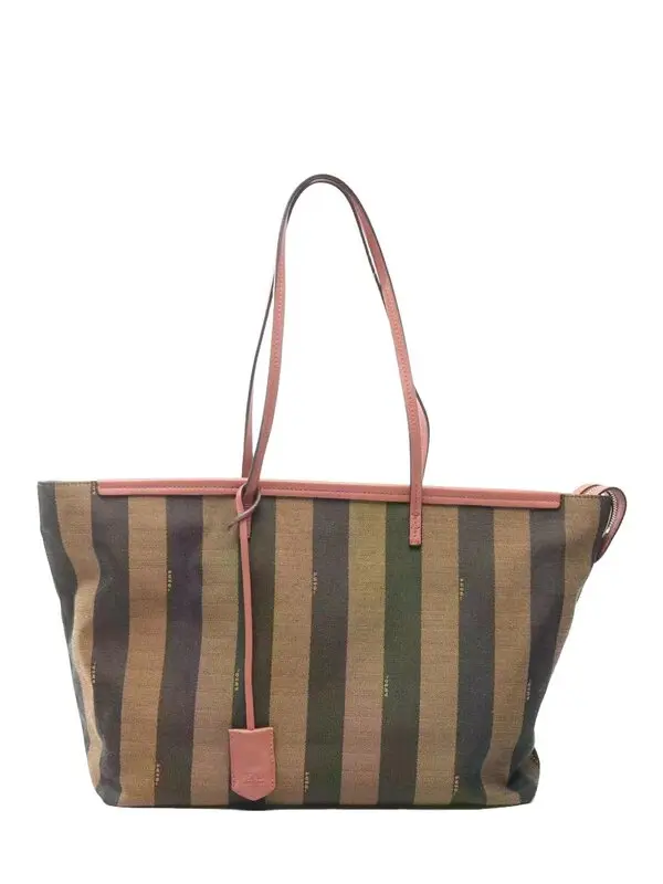 Fendi Pecan Striped Shoulder Bag - Brown