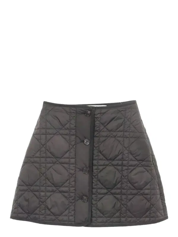 Dior Macro Cannage Quilted Mini Skirt - Black